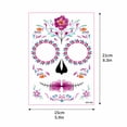 10Pack Halloween Sugar Skull Face Stickers, 8.3 x 5.9 in Floral Costume ...