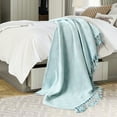 Ox Bay Light Blue Cotton Throw Blanket, , Standard Throw - Walmart.com