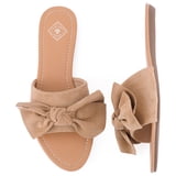 Gallery Seven Suede Bow Slide Sandals for Women - Walmart.com