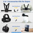 Action Camera Accessories Head Strap + Chest Mount Wrist Compatible ...