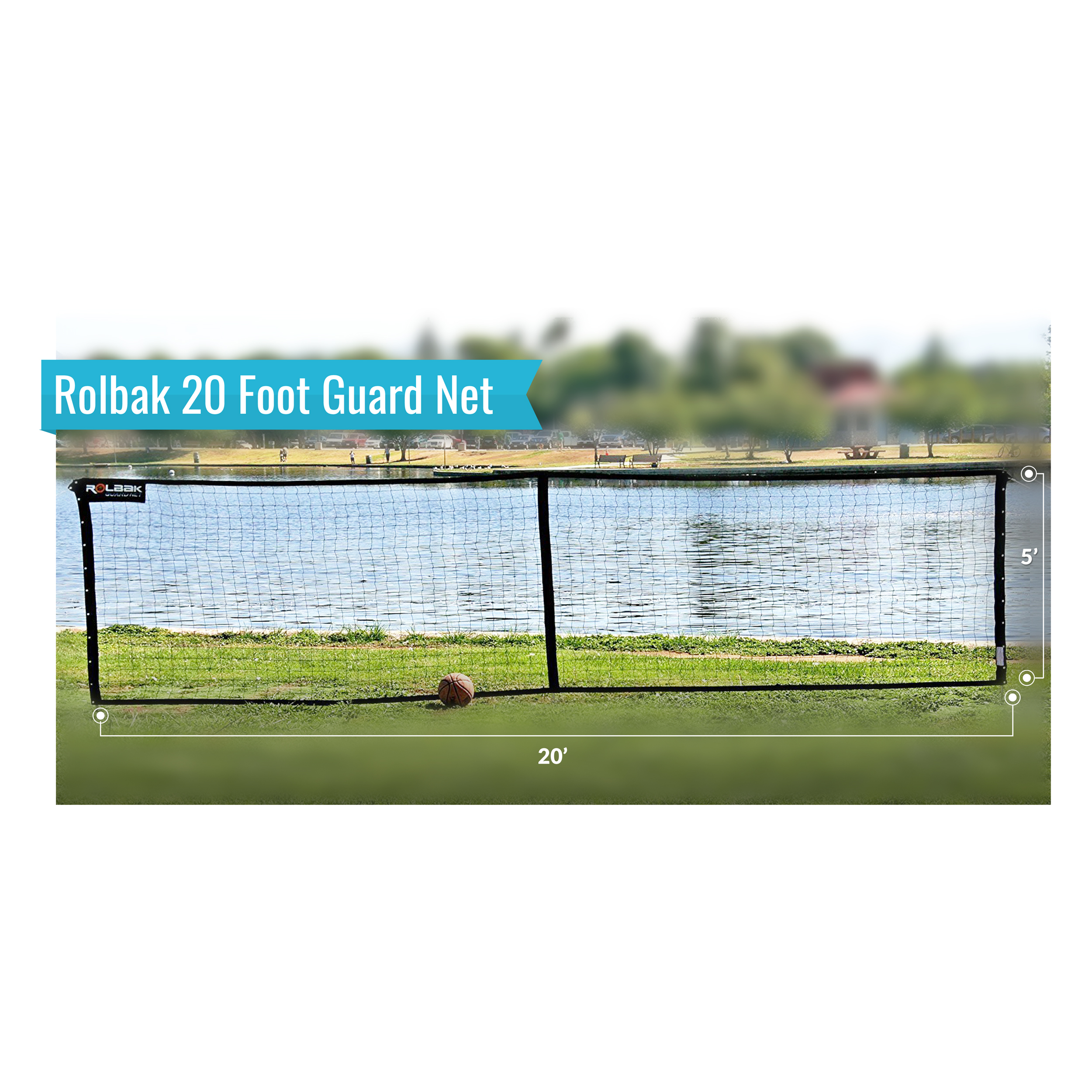 Sports Steel Posts and Carry-All Bag Rolbak 20 Feet Guard Net Set with ...