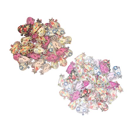 Craft Buttons, Wooden Buttons 100 Pieces Multi Purpose For Craft ...