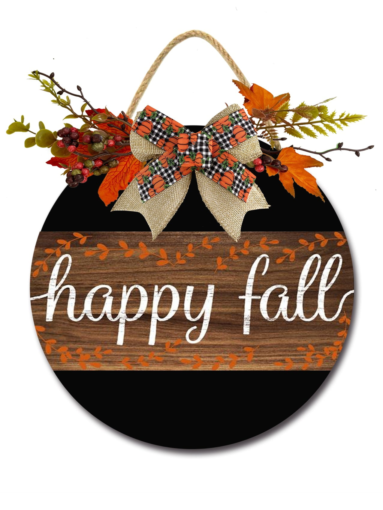 Happy Fall Front Door Sign Funny Wreaths Hanging Wooden Plaque ...