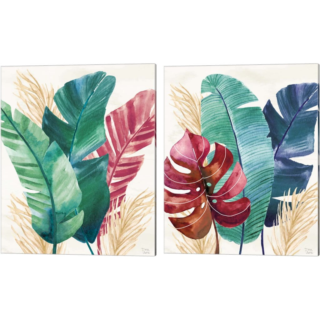 Great Art Now The Tropics by Dina June 2 Piece Canvas Art Set Each 12"W ...
