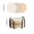6Pcs Cotton Woven Cup Mats with Holder, Absorbent and Heat Resistant ...