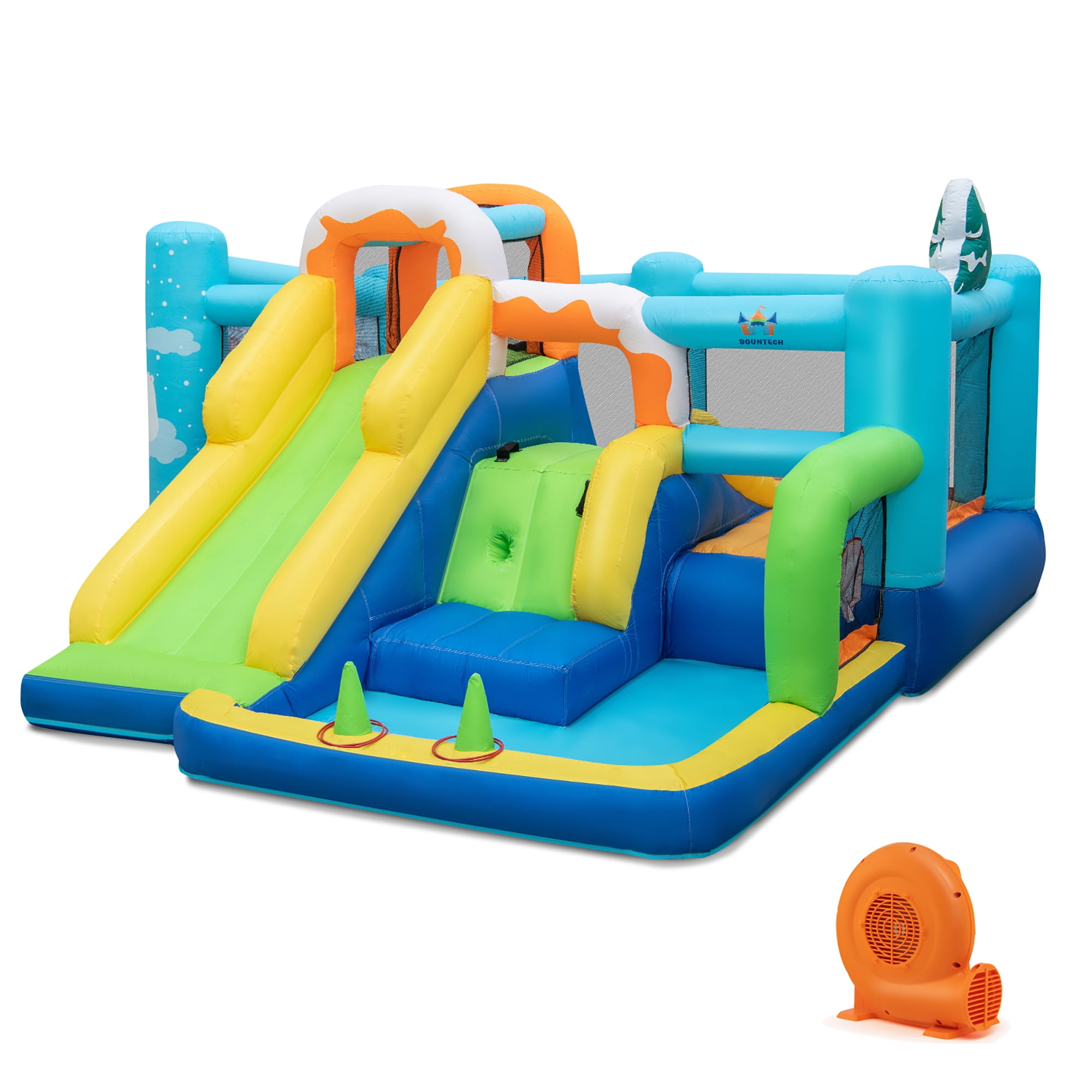 Costway 7-in-1 Kids Inflatable Bounce Castle Multi-Play Jumping House ...