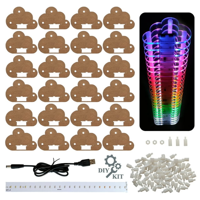 iCubeSmart 24 LED Audio Spectrum DIY Electronic Kit (PP24LED-CLOUD ...