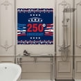 250th Anniversary Navy Blue Canvas Artwork Painting Art, Red White Wave ...