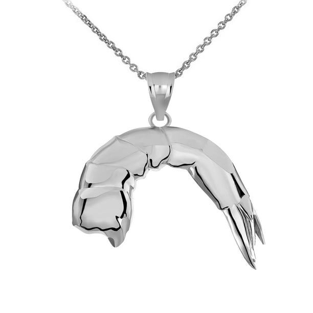 TAIL ON, HEADLESS SHRIMP PENDANT NECKLACE IN STERLING SILVER : Pendant ...