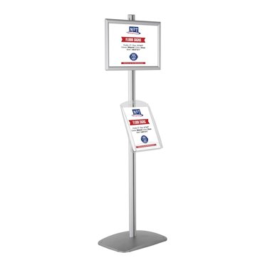 M&T Displays Free Standing Display Stand in with 1 x (8.5x11) Frame in ...