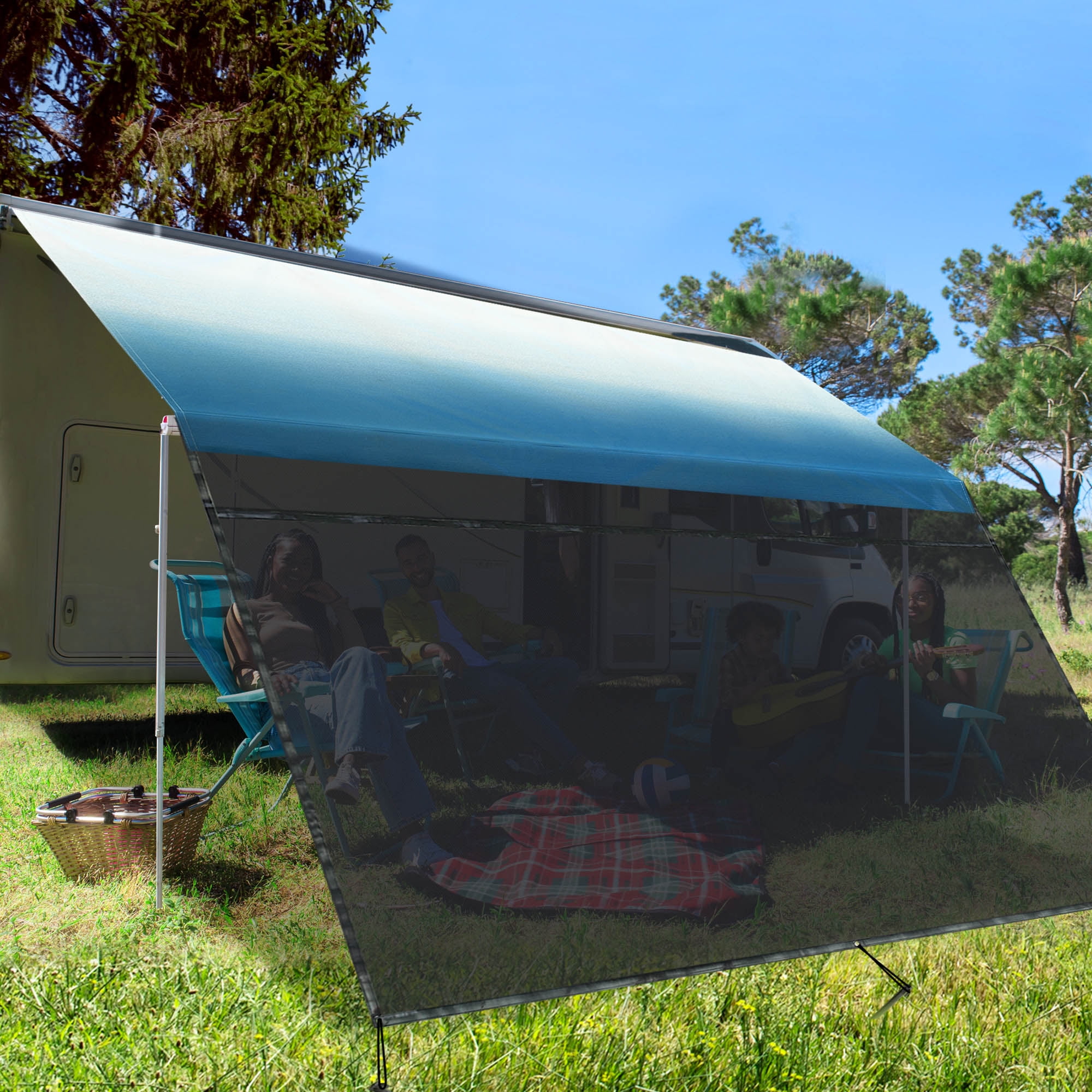 Yescom Rv Awning Fabric Replacement With Awning Side Mesh Screen Kit