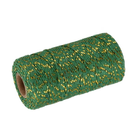 Twine Packing String Wrapping Cotton Twine 100M Green and Gold Tone ...