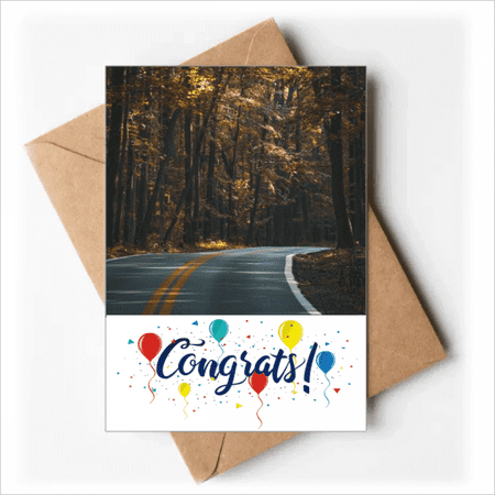 Road Grass Forest Autumn Travel Dark Wedding Cards Congratulations ...