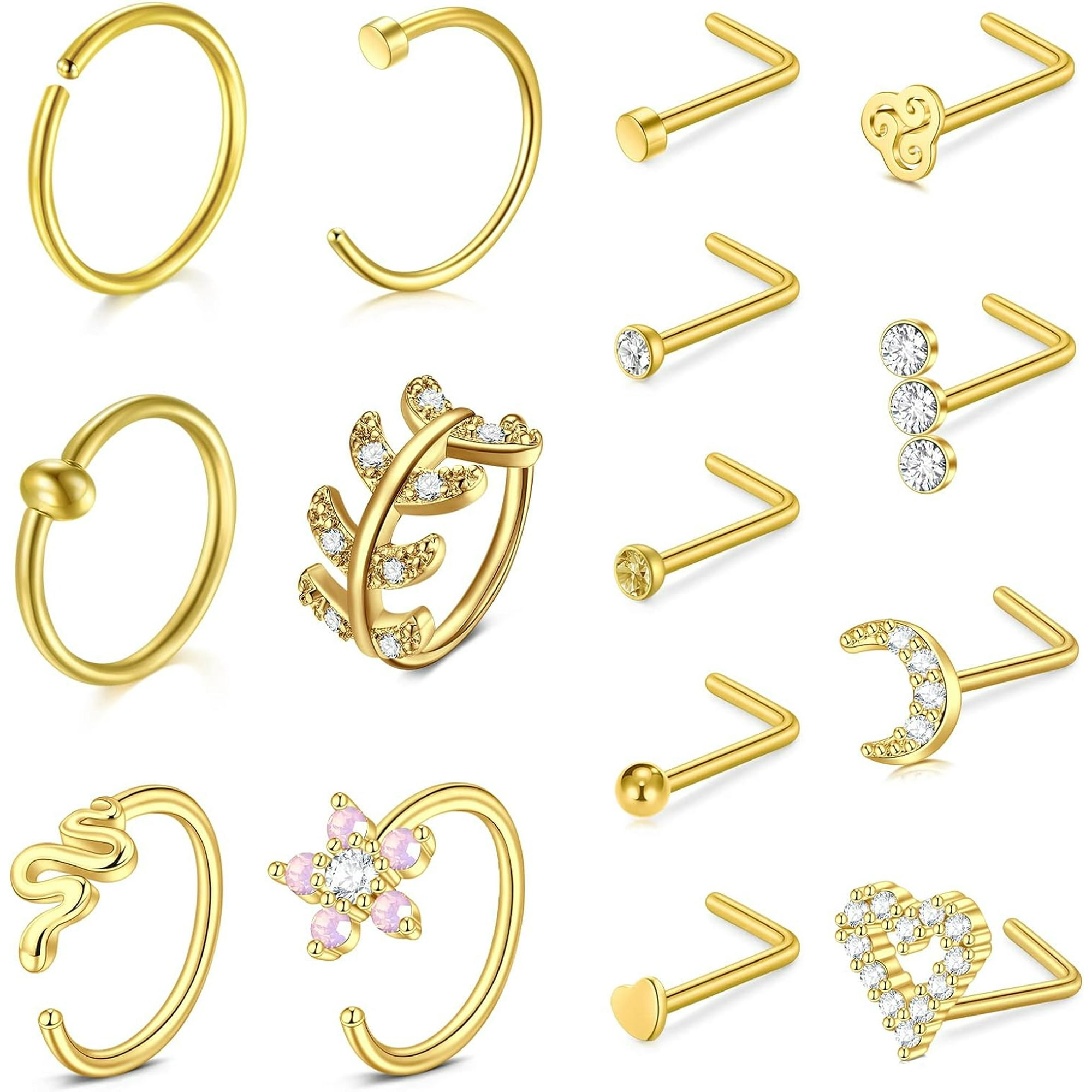 Click here for Oruyrop 18g 20g 22g Nose Rings Hoops Nose Studs Fo... prices