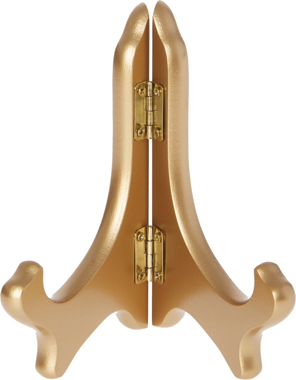 Bard's Hinged Gold-toned MDF Wood Plate Stand, 5" H x 5.75" W x 3.75" D ...
