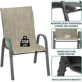 Amopatio Outdoor Stackable Sling Patio Chairs Set of 4, Weather ...