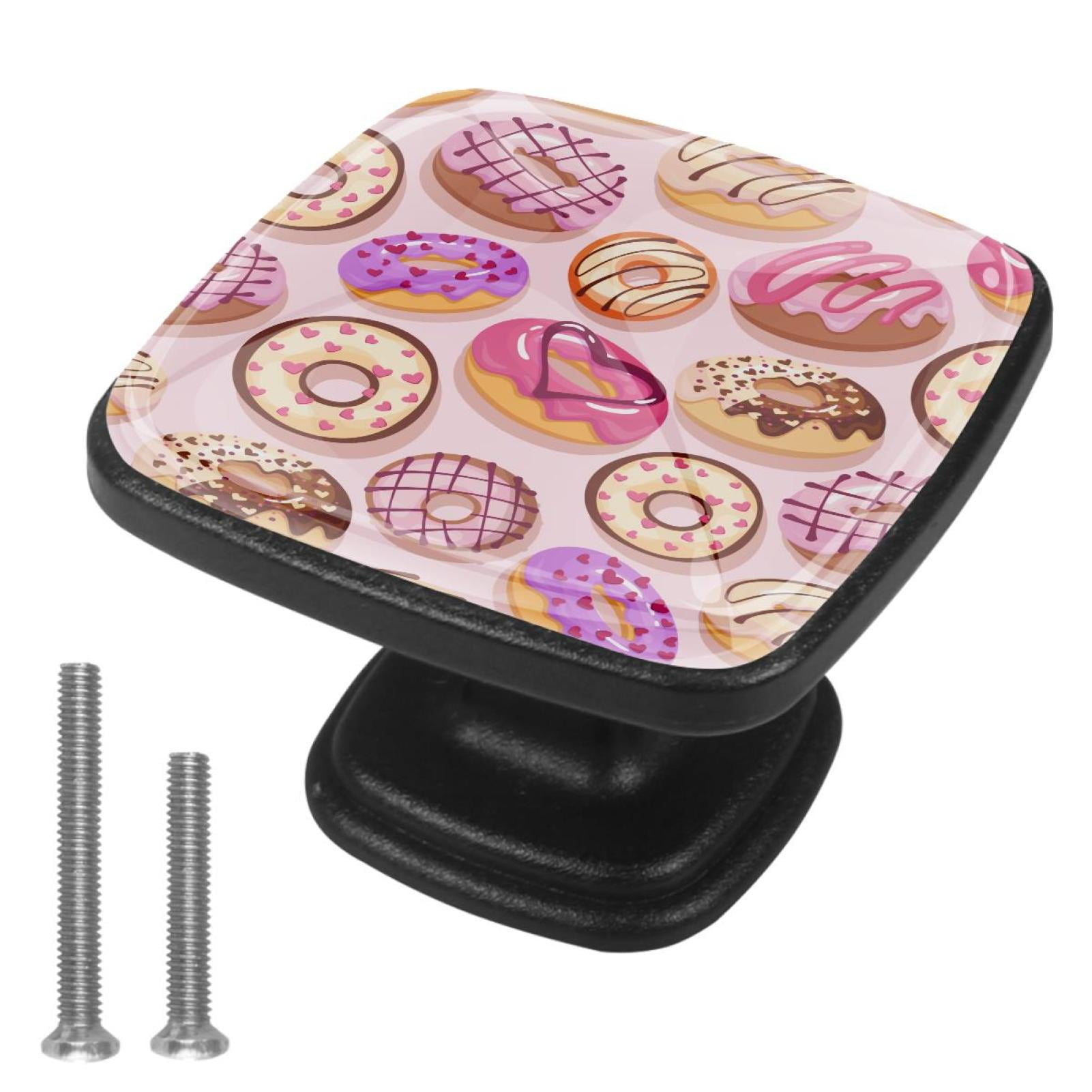 4 Pcs Cabinet Handle Drawer Pulls Donuts Knobs with Screws Square ...