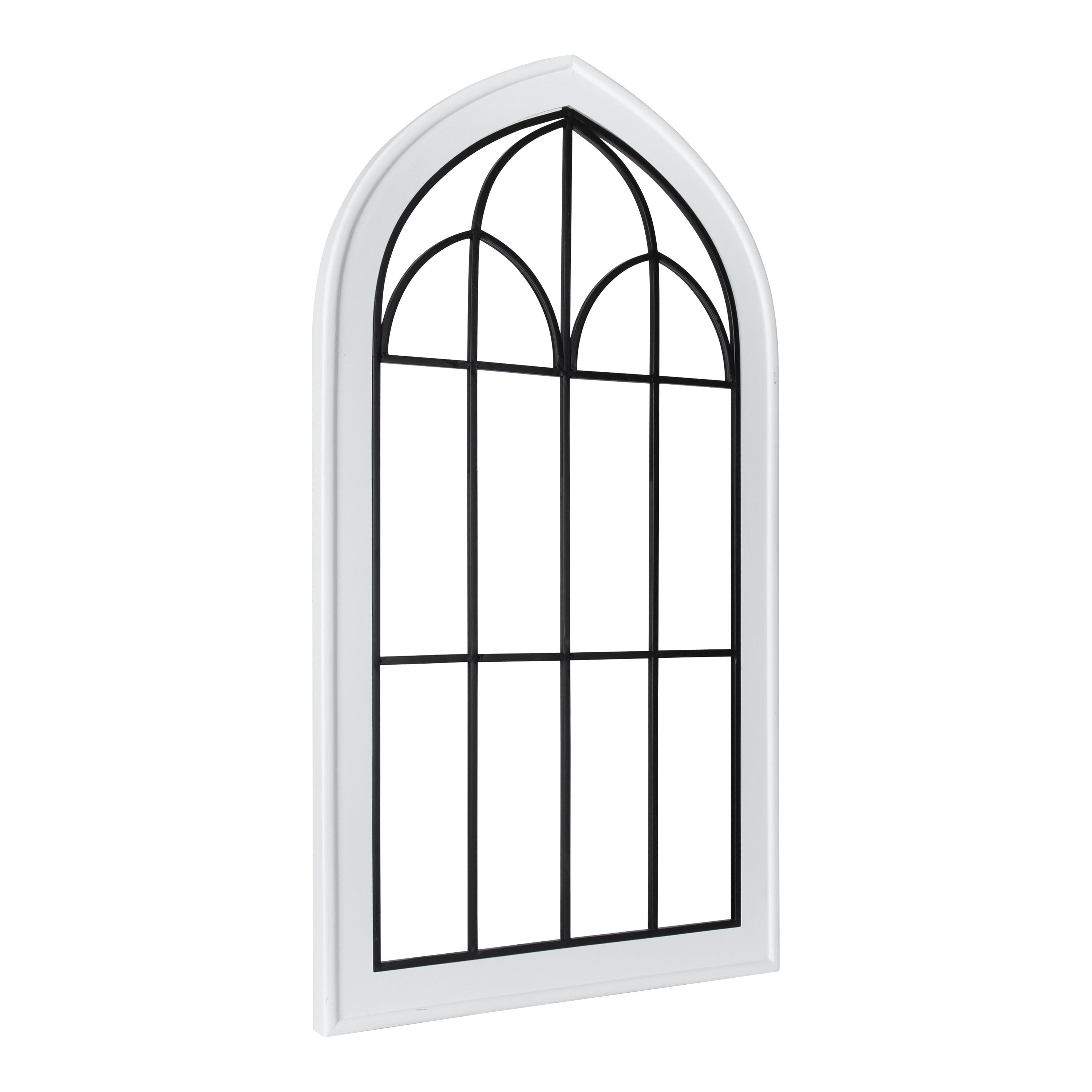 Kate and Laurel Rennel Wood Window Pane Arch Wall Decor - 26.5x48 White ...