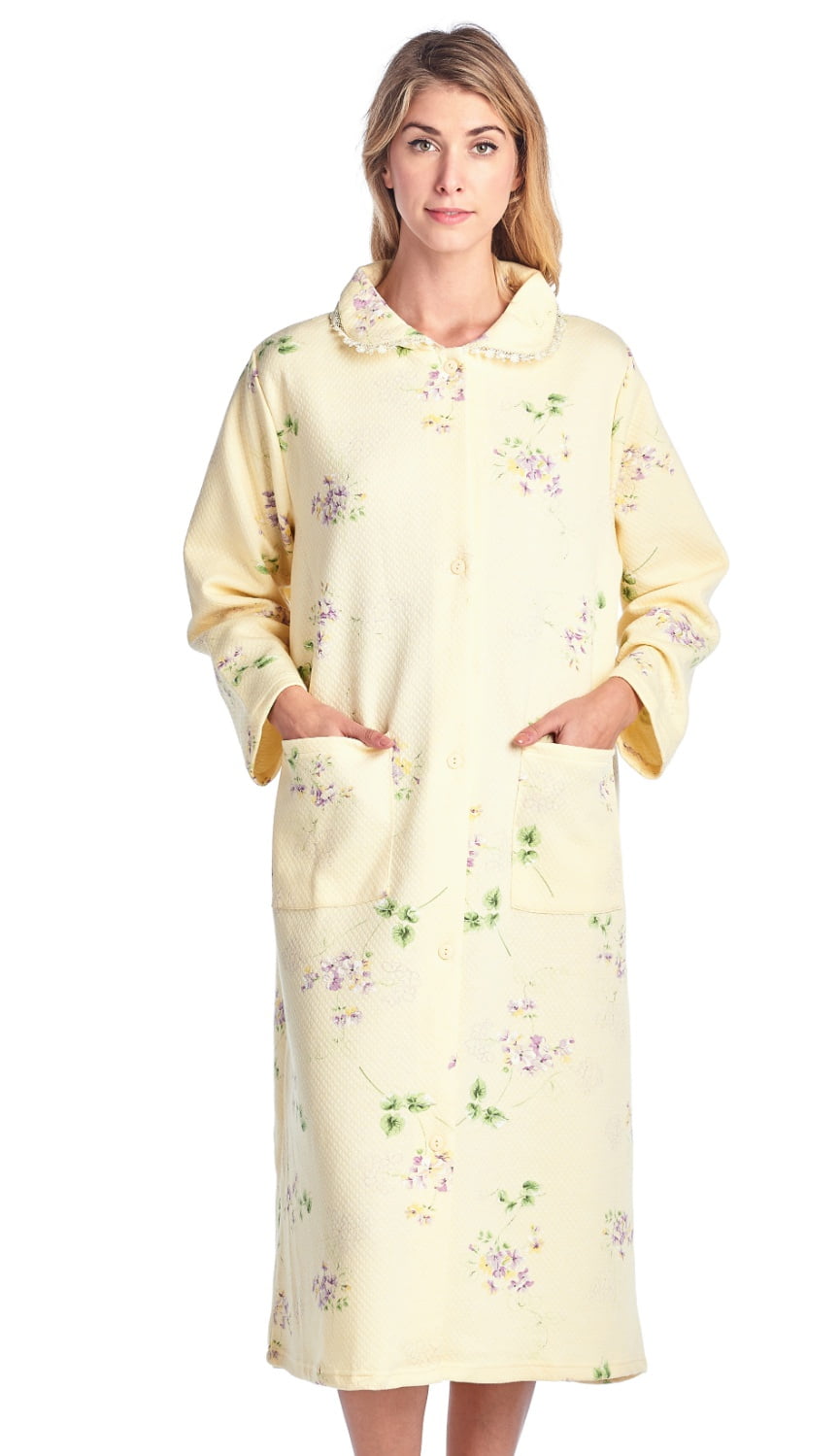 Casual Nights Women's Long Quilted Robe House Dress - Walmart.com