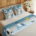 Bed Runner for King Size Bed, Blue Ombre Laundry 3 Pcs Bedding Runner ...