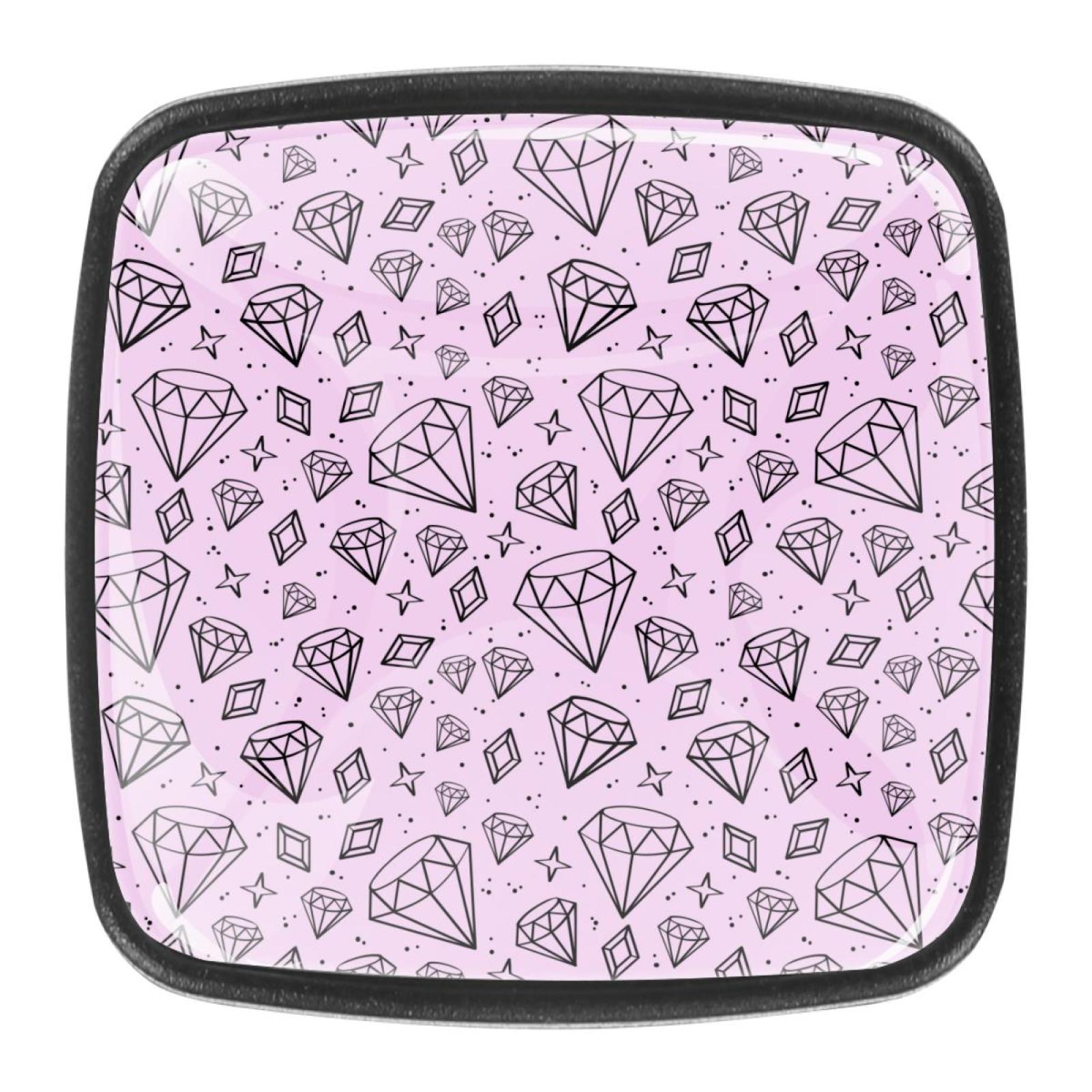 4 Pcs Square Cabinet Handle Cupboard Knob Drawer Pulls Handle Pink ...