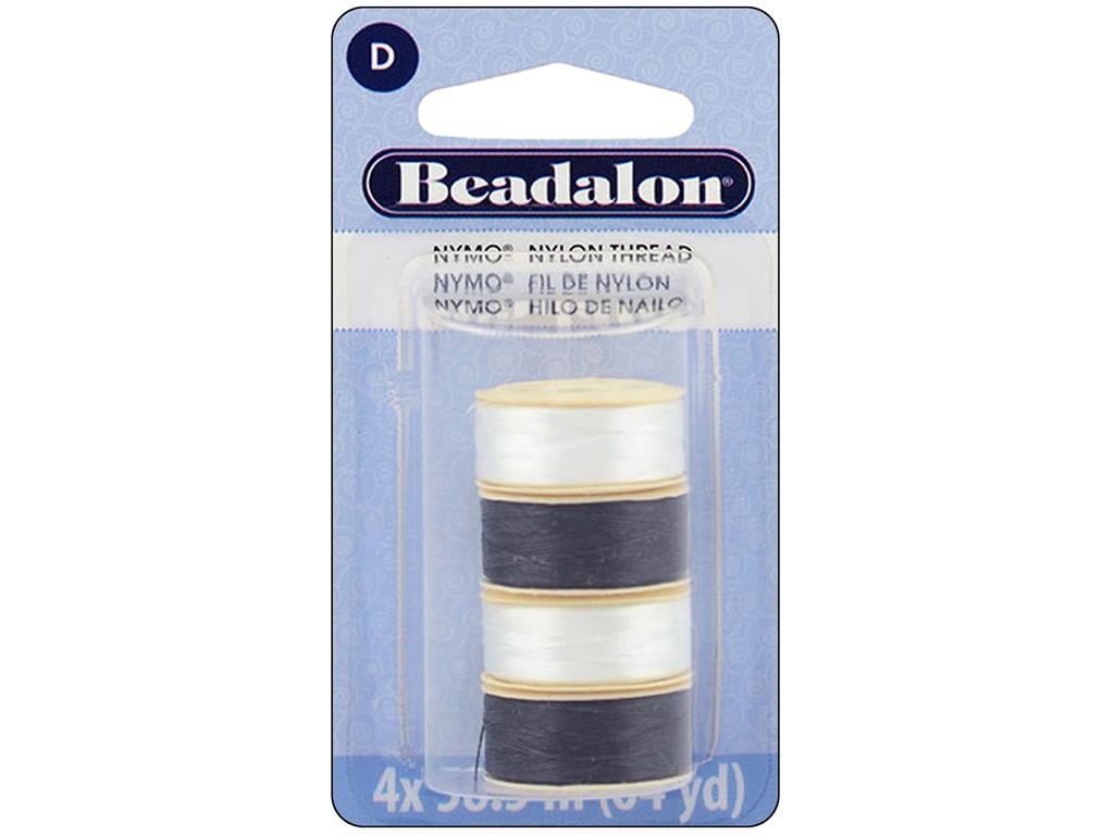 Beadalon Nymo Thread Size D Black/White - Walmart.com