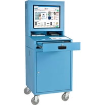 Mobile Security LCD Computer Cabinet Enclosure, Blue, 24-1/2"W x 22-1/2 ...