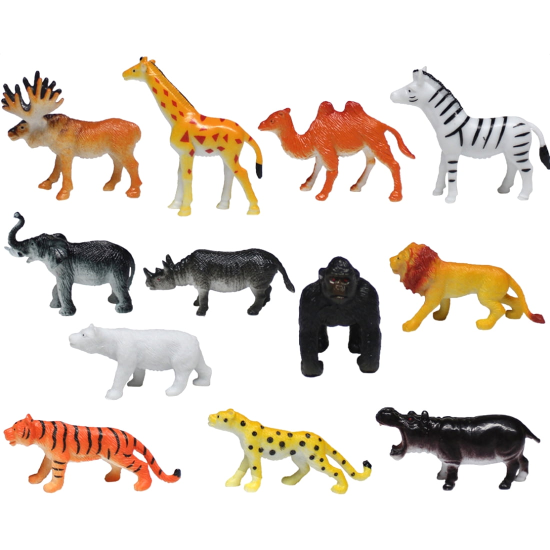 12Pcs Party Class Wild Animals Model Kit Educational Toys for Children ...
