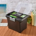 Medium Letter File Box Black: Plastic File Organizer with Handle ...