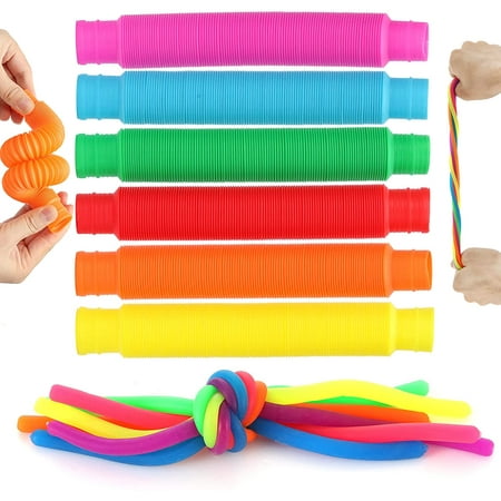 Pop Tube Fidget Toys, Monkey Noodles Stretchy Strings Sensory, 12 Pack ...