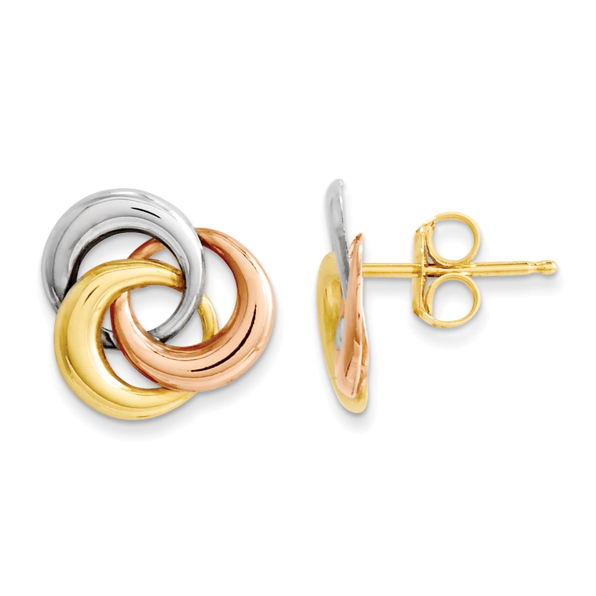 Sardelli 14k Tri-color Madi K 3 Circle Post Earrings - Walmart.com