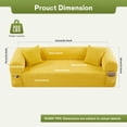 MAYEERTY 83" Yellow Corduroy 3-Seater Sofa, 600lbs Pocket Spring No ...