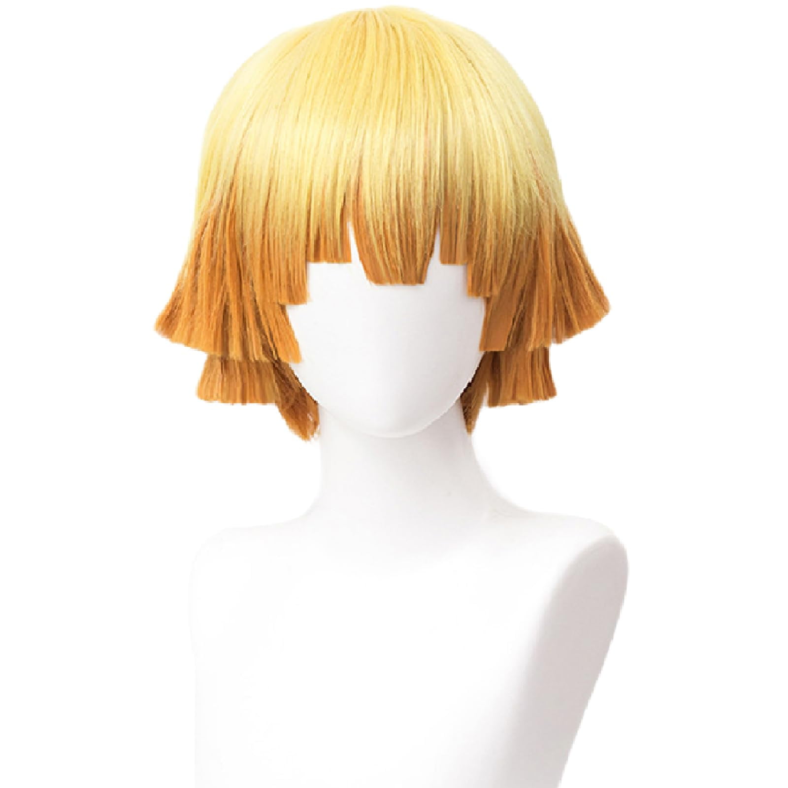 Peluca para cosplay Wiggy Mermaid Zenitsu Agatsuma, naranja degradado ...