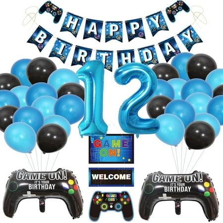 12st Birthday Decorations Boy Game Themed Birthday Party Decoration ...