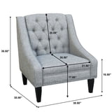 Tufted Swoop Arm Accent Chair in Gray - Walmart.com