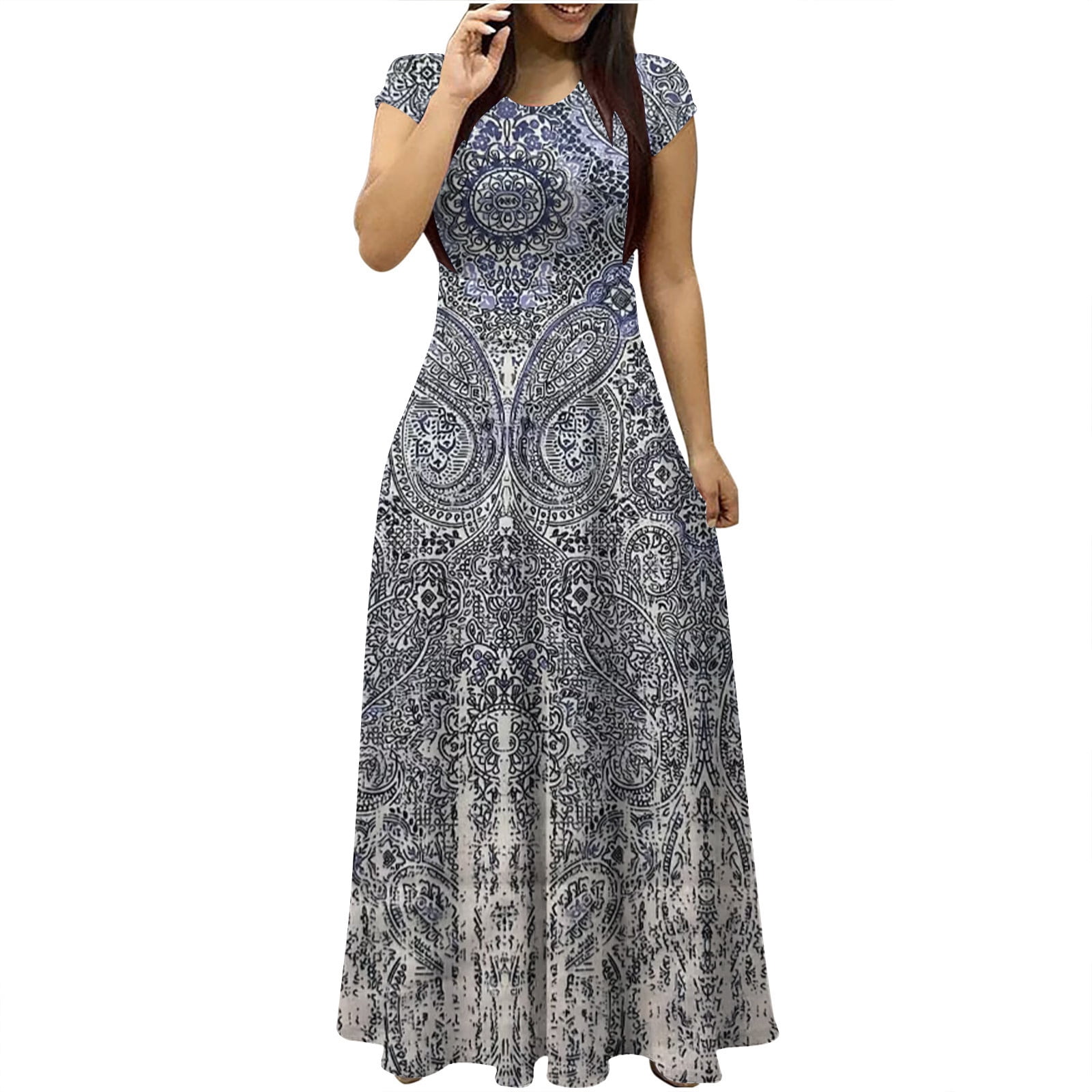 Usmixi Dresses For Women 2023 Evening Party Vintage Western Graphics