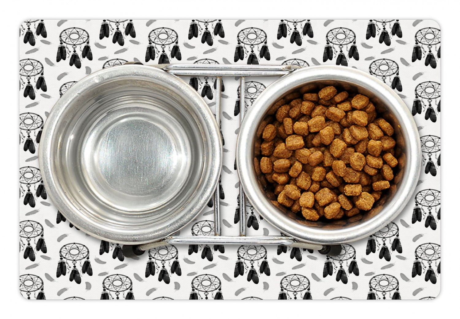 Dreamcatcher Pet Mat for Food and Water, Rhythmic Feathers Native ...