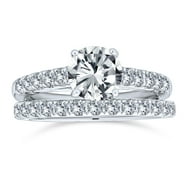 Metal Masters Women's Band Jewelry, 1.25 Ct Round Cubic Zirconia Wedding Engagement Ring Set ...