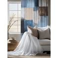 Abstract Color Stitching Sheer Curtains 63 Inch Long 1 Panel Blue Brown ...