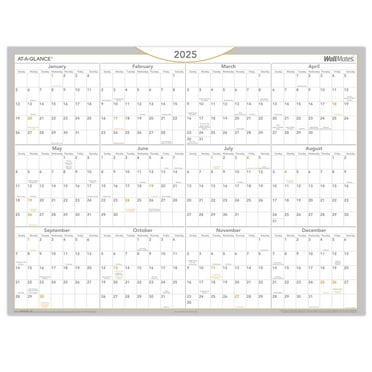 AT-A-GLANCE QuickNotes 2025 Reversible Erasable Monthly Yearly Wall ...