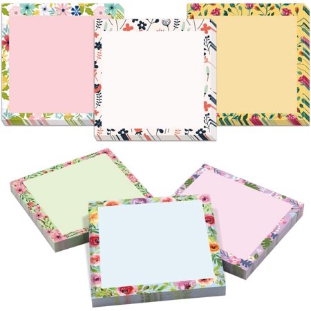 Sticky Notes Floral Note Pads Cute Sticky Notes Notepads Memo Pads 3 x ...