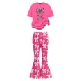Tiijoy Big Girls Valentine's Day Outfits Bow Pattern Short Sleeve T ...