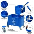 MATTHEW CLEANING PRODUCTS Compact Mop Bucket, 22 Quart, Blue, Includes ...