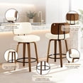 Counter Height Bar Stools Set of 3, Modern Square Faux Leather Swivel ...