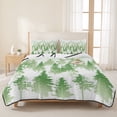 68x98in Quilt Bedding Set, Abstractions Green Forests Lightweight ...