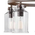 Vaxcel Milone 5 Light Bronze Rustic Wheel Chandelier Clear Glass ...