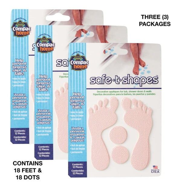 Compac Home Safe-T-Shapes Adhesive Non-Slip Bath Appliques to Help ...