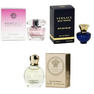 Versace Perfume Mini Set for Women, Bright Crystal, Yellow Diamond, Crystal Noir, Dylan Blue ...