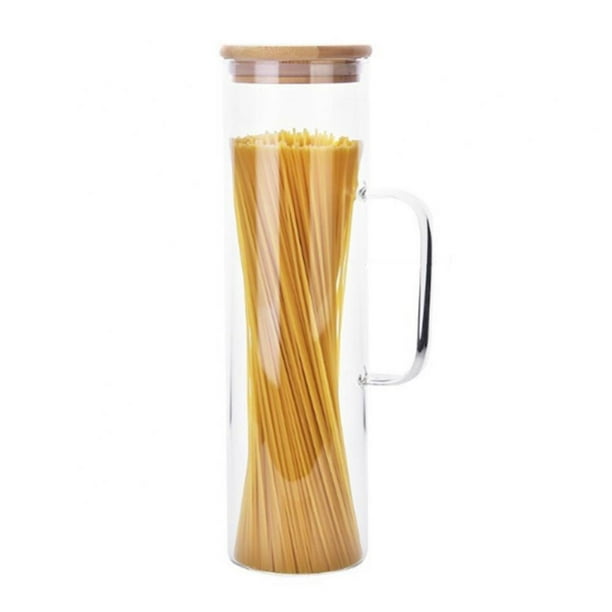 Topumt Glass Pasta Storage Containers -Glass Jars with Bamboo Lids ...