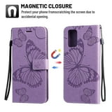Dteck Galaxy S20 FE (Fan Edition) 5G Case, Embossed Butterfly PU Leather Magnetic Folio Flip ...